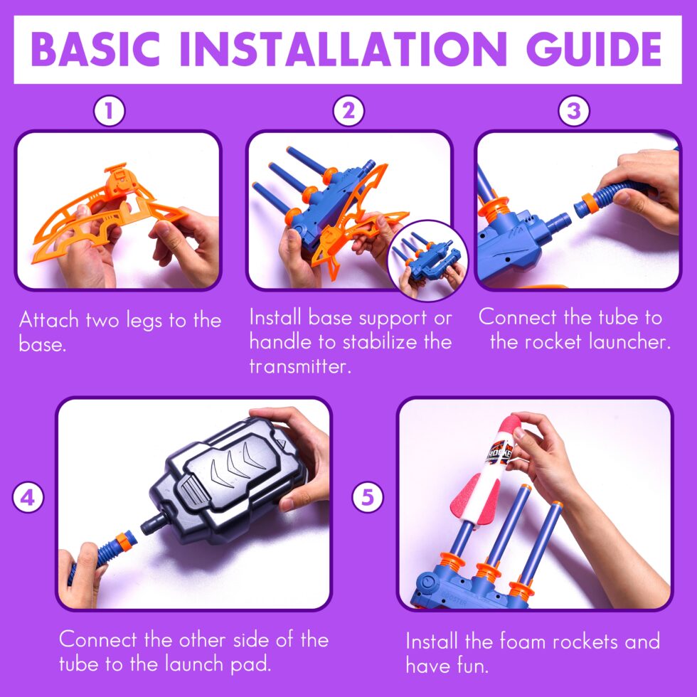 Rocket Launcher for Kids – Soars Up to 100ft! Fun Outdoor Toy with 6 ...