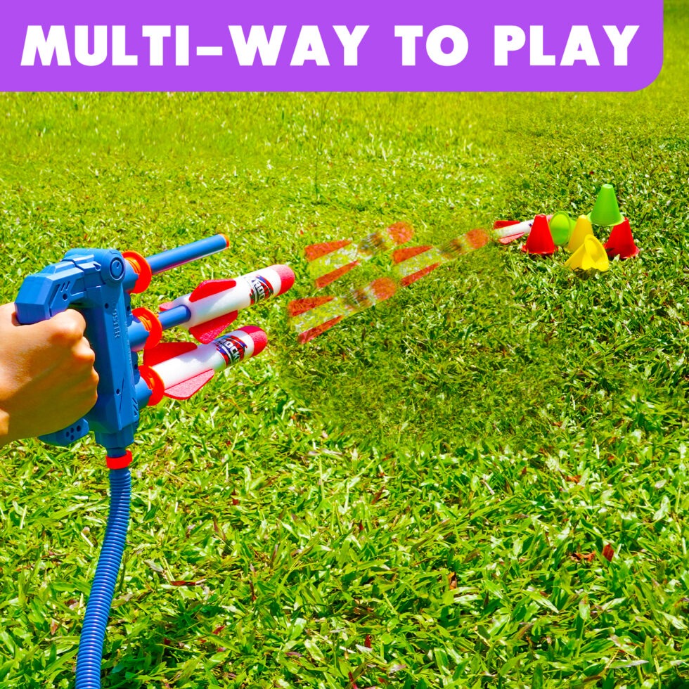Rocket Launcher for Kids – Soars Up to 100ft! Fun Outdoor Toy with 6 ...